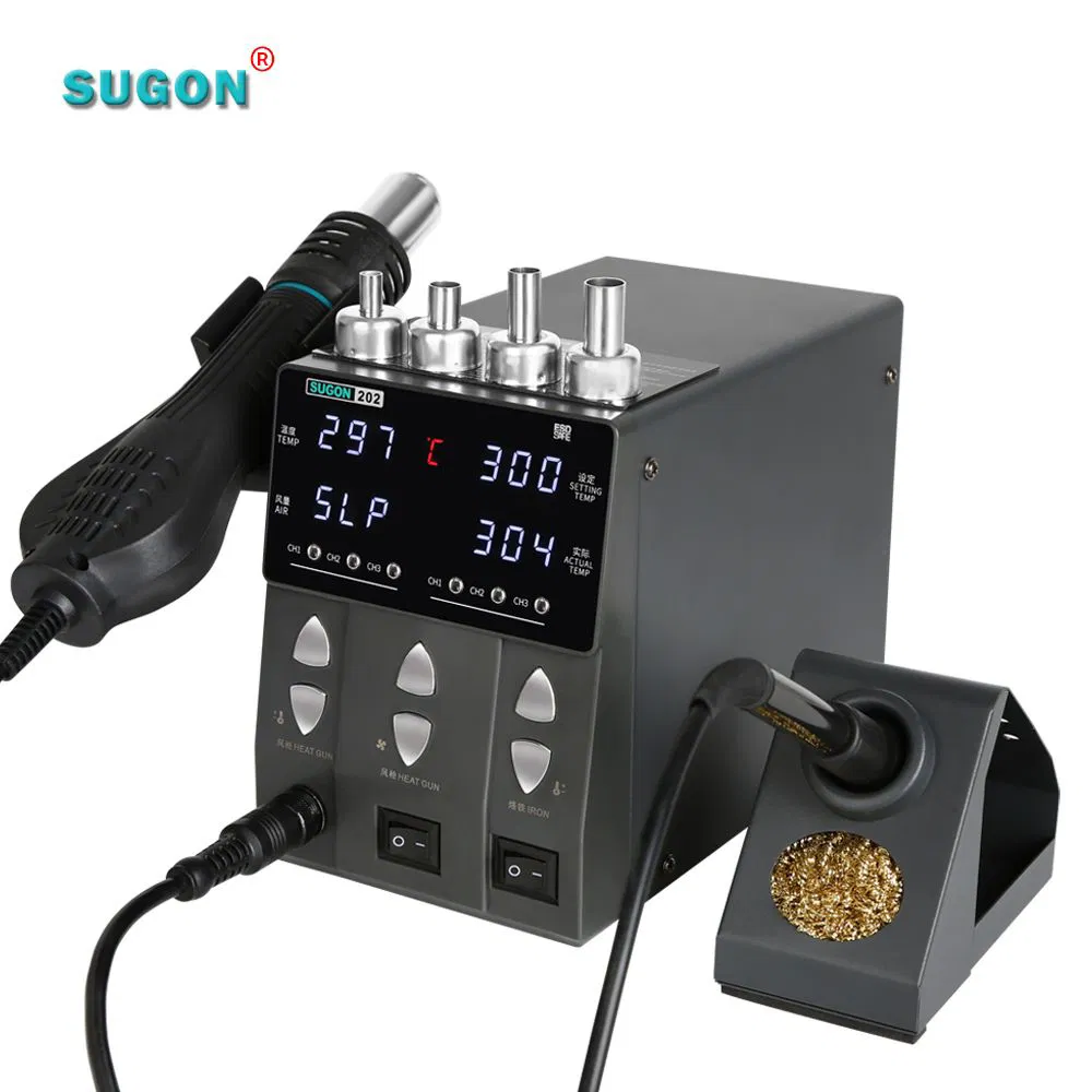 SUGON 202 2IN1 SOLDERING IRON & HOT AIR GUN REWORK STATION ELECTRIC FOR ...
