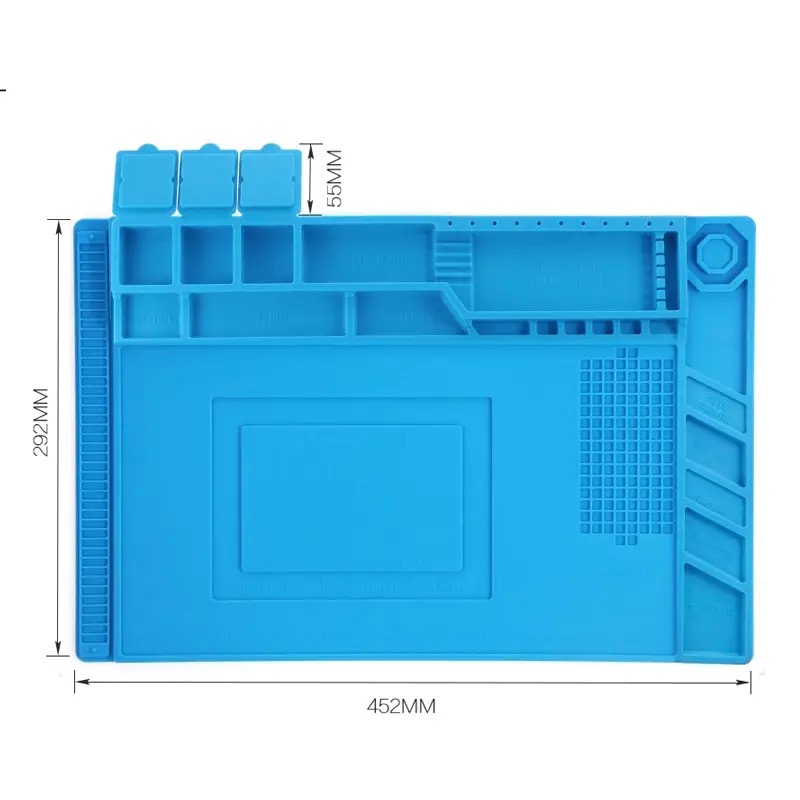S-160 45x30cm Heat Insulation Silicone Pad Desk Mat Phone Repair Pad ...