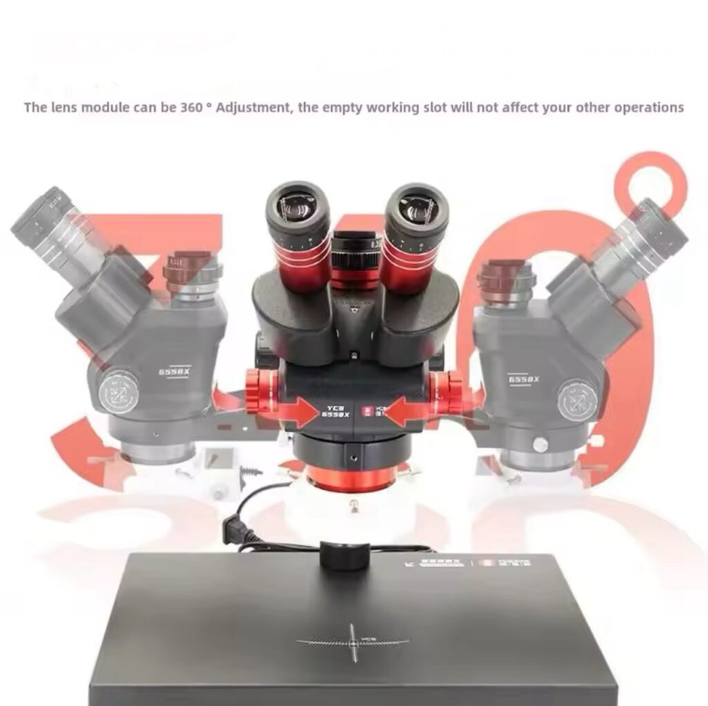 YCS-6558x Ultra HD Trinocular Microscope with Extra Large Base 6.5-58 ...