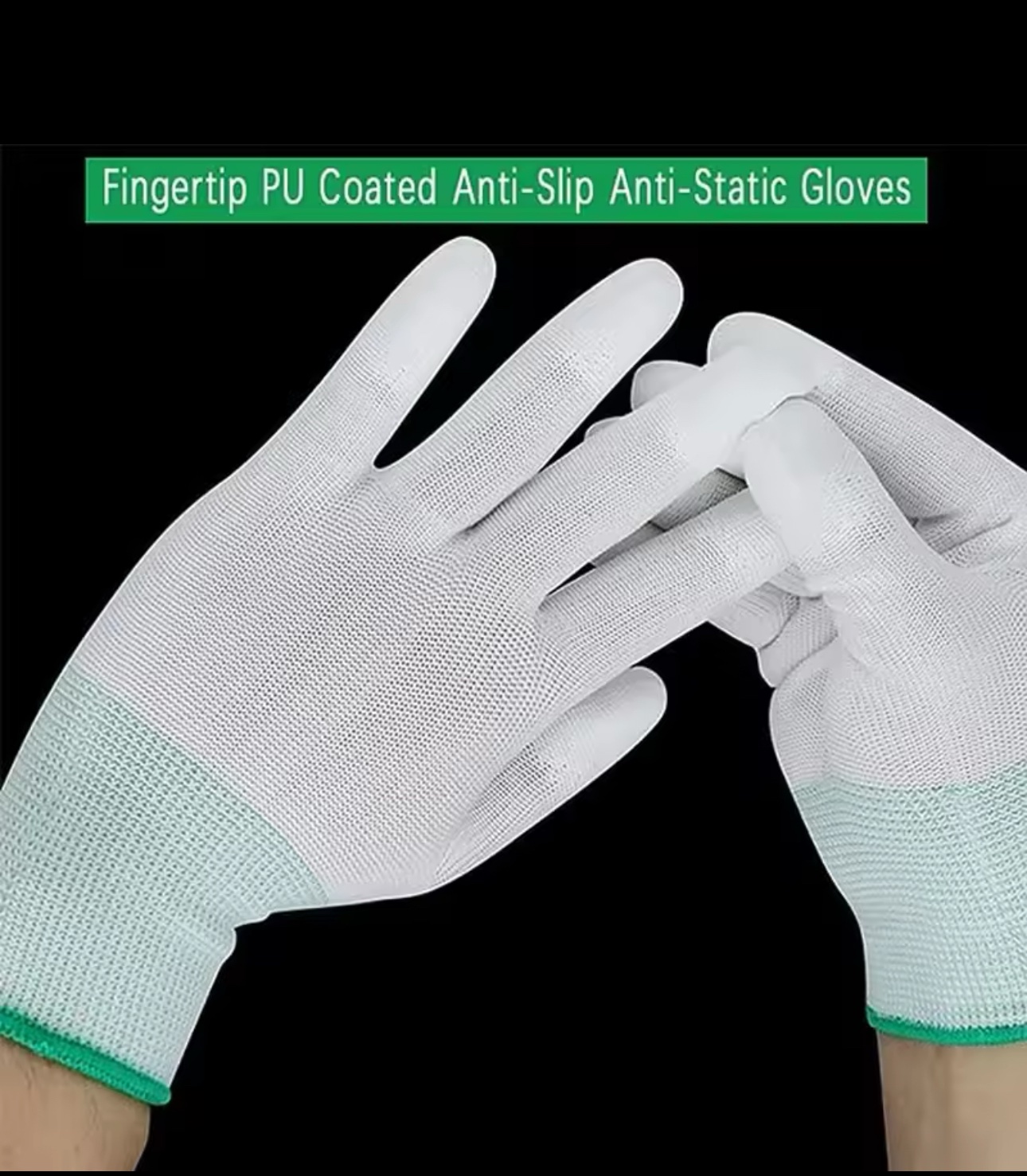 Best 1 ESD Anti-static Gloves Fingertip Coated Non-Slip Mobile Repairing Gloves Safety Working ...