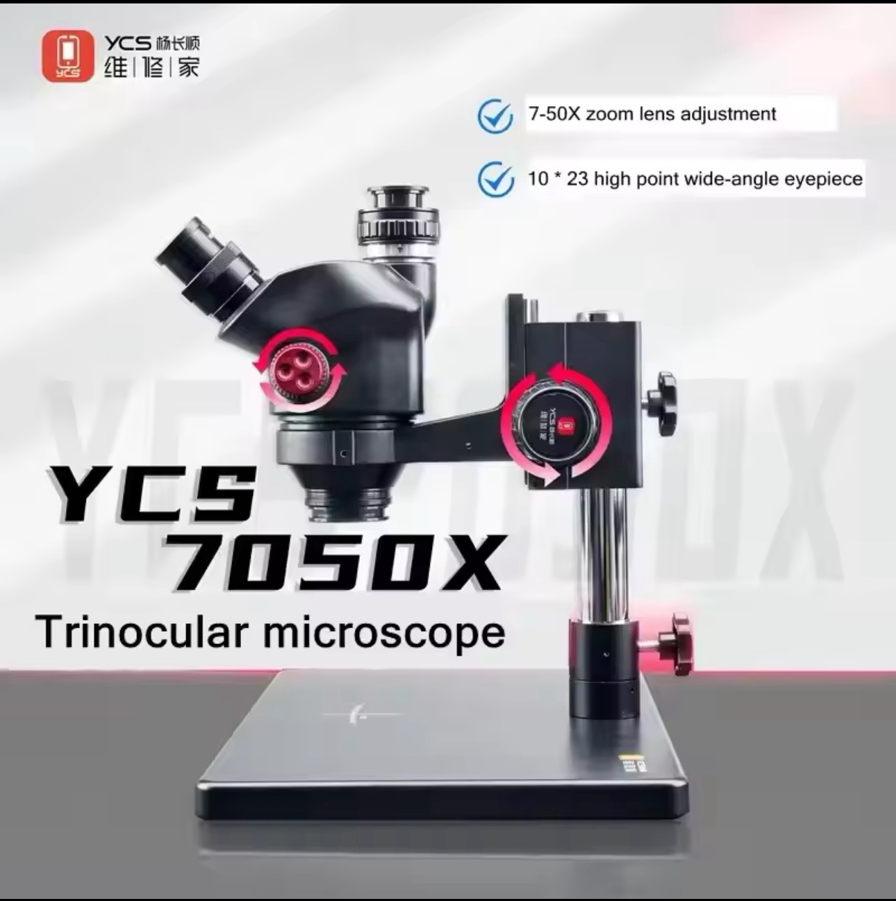 Best 1 YCS 7050X Trinocular Stereo Microscope Industrial Grade ...